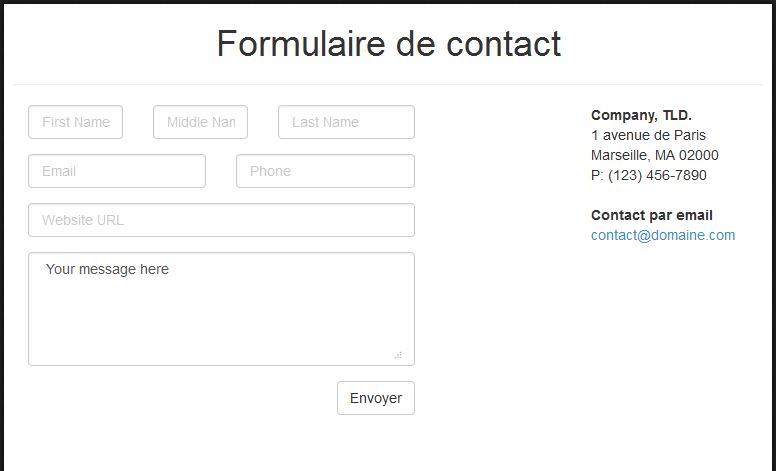 Tutoriel Bootstrap formulaire de contact avancé